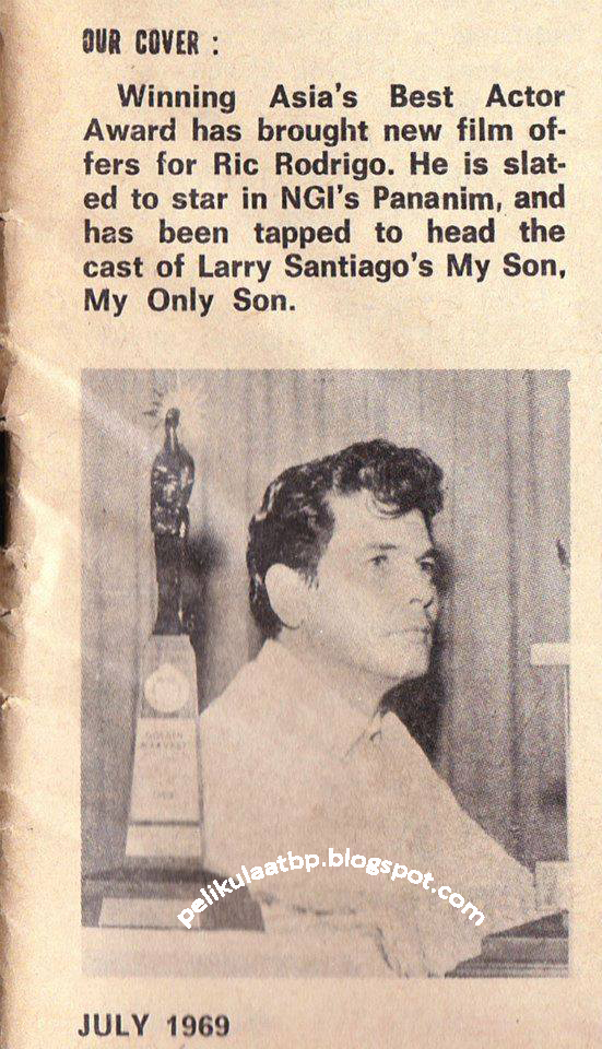 PELIKULA, ATBP.: RIC RODRIGO IS ASIA'S BEST ACTOR (Movielife Magazine ...