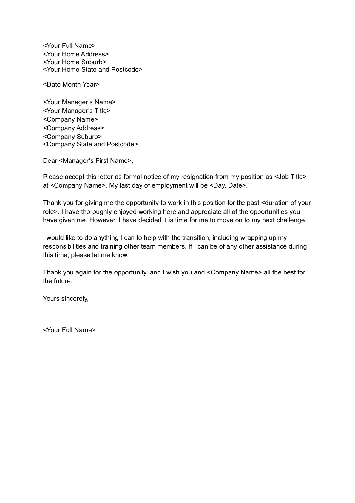 Letter Of Resignation Casual Formal Letter letter-of-resignation-casual-formal-letter