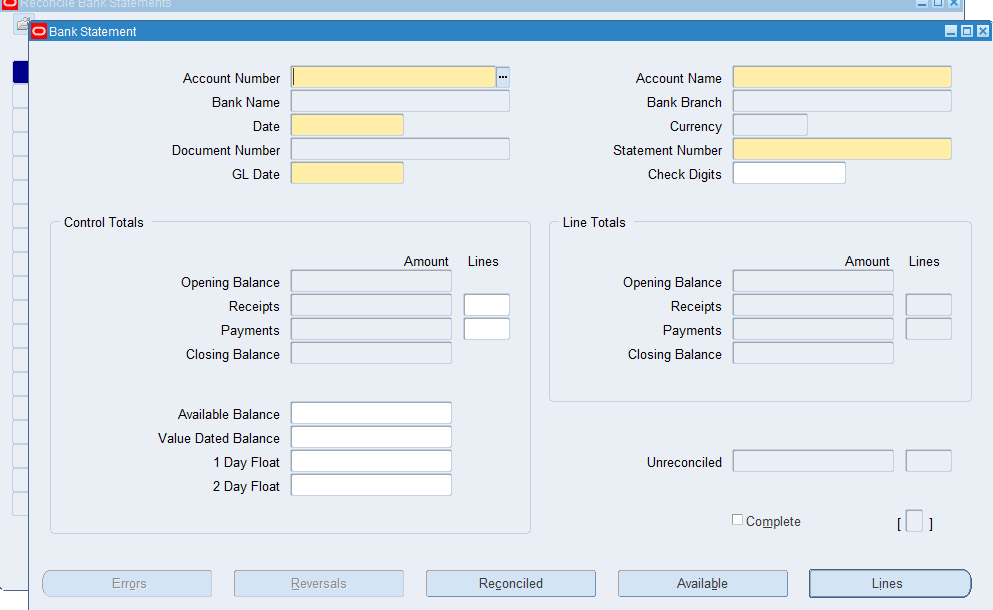 Oracle Application's Blog: Manual reconciliation in oracle cash management