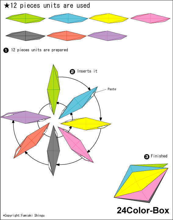 Origami 7Color Box instruction - Easy Origami instructions For Kids