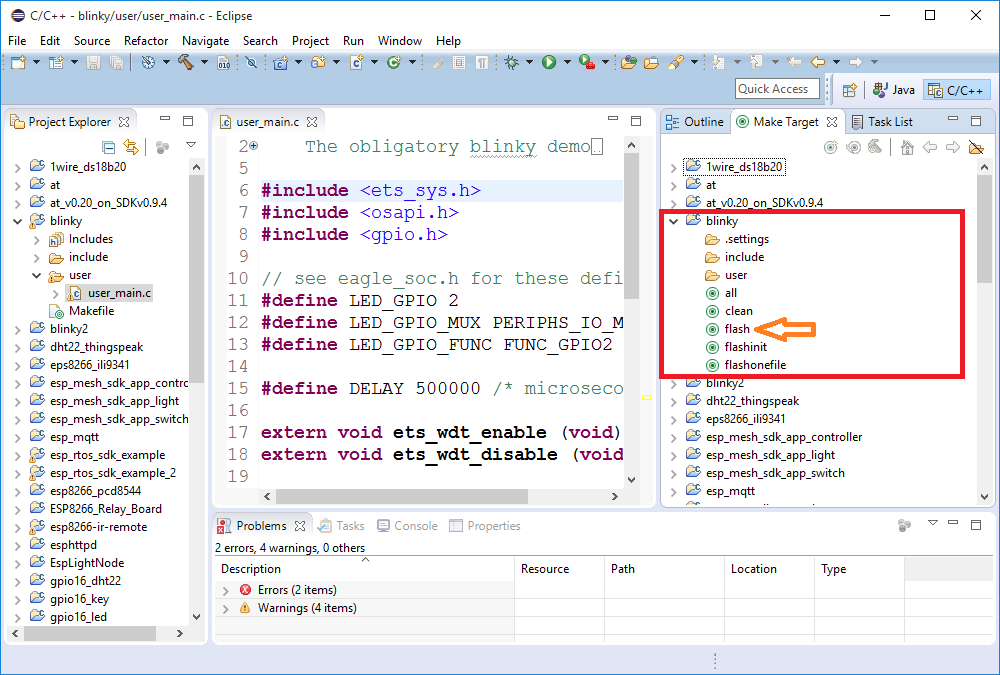 ESP8266 and Eclipse Development