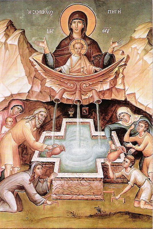 Icon-painting Facts: Icon of the Life-Giving Spring of the Mother of ...