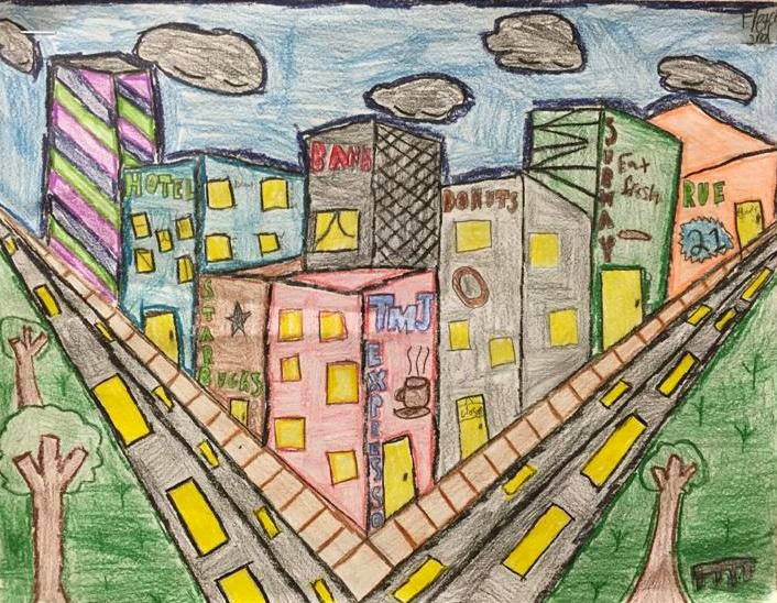 Mrs. Nhu's Oakdale Art Class: 2-Point Perspective Cityscapes