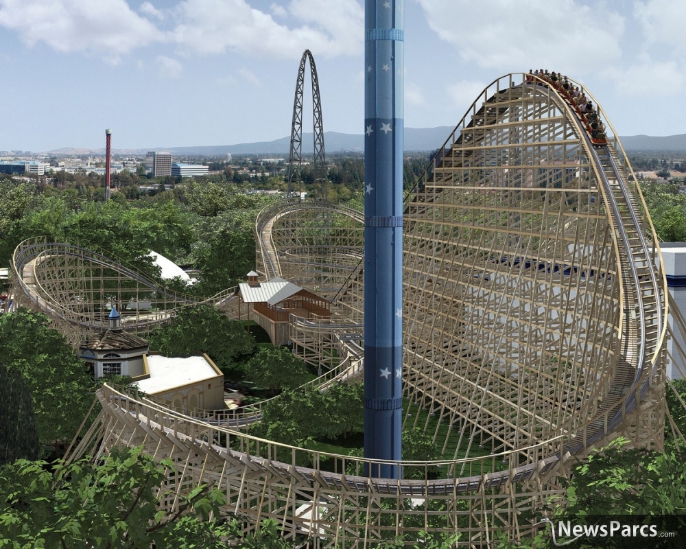 Great America launched the new wooden roller coasters - trends more:::::