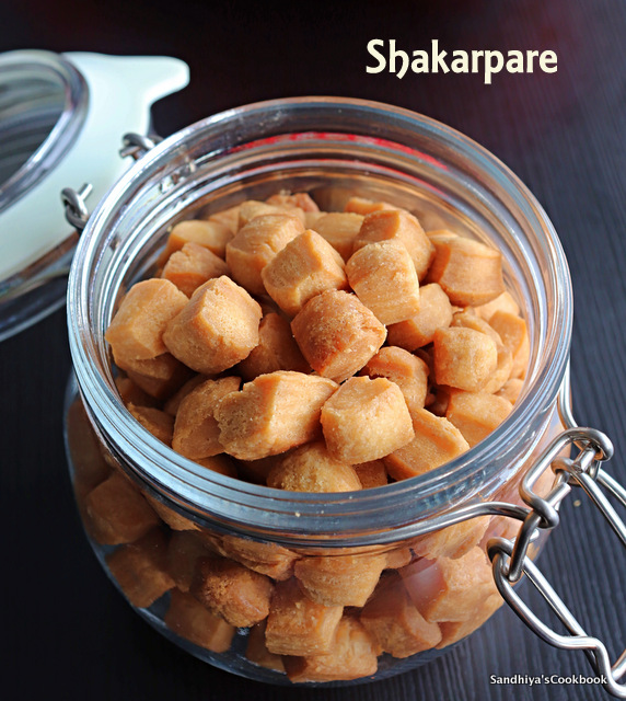 Sandhiya's Cookbook: Shankarpali | Shakarpare | Sweet Diamond Cuts