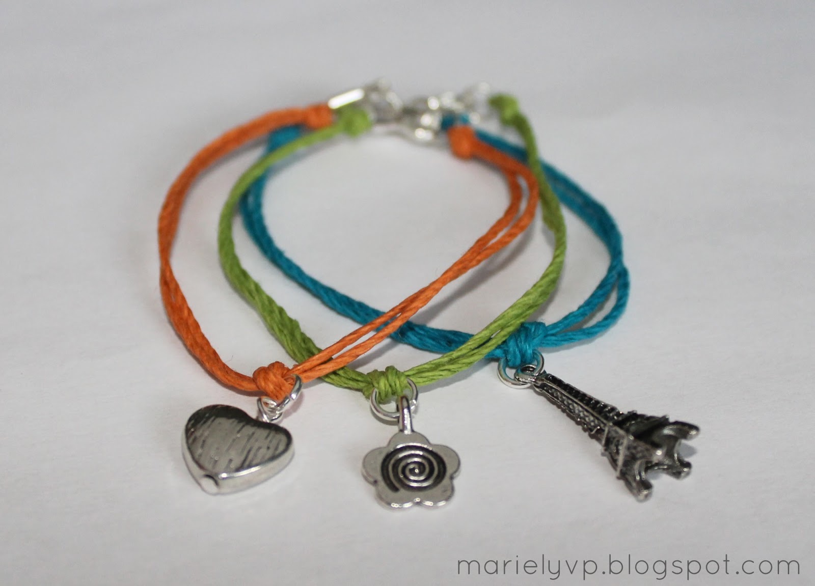 We Read!: DIY: Thread + Charm Bracelets