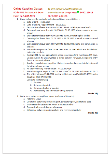 PO & RMS Accountant Exam Model Question Paper - Smart Vision Classes ...