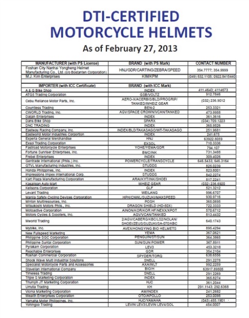 DTI: MOTORCYCLE DRIVERS CAN SECURE ICC/PS HELMET starting AUGUST 1 ...