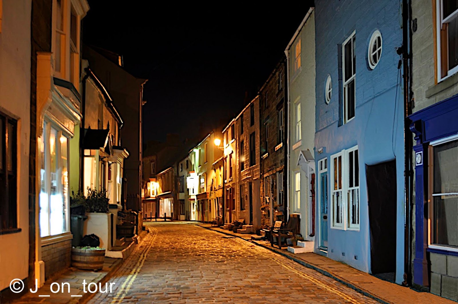J_on_tour: Staithes by night, Yorkshire.