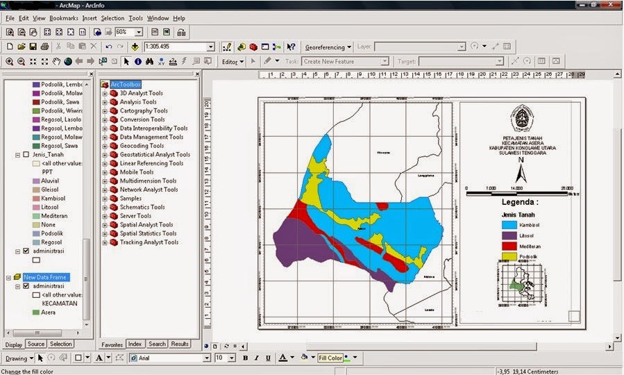 Membuat Frame Layout Peta di ArcGIS ~ Air Itu Mengalir