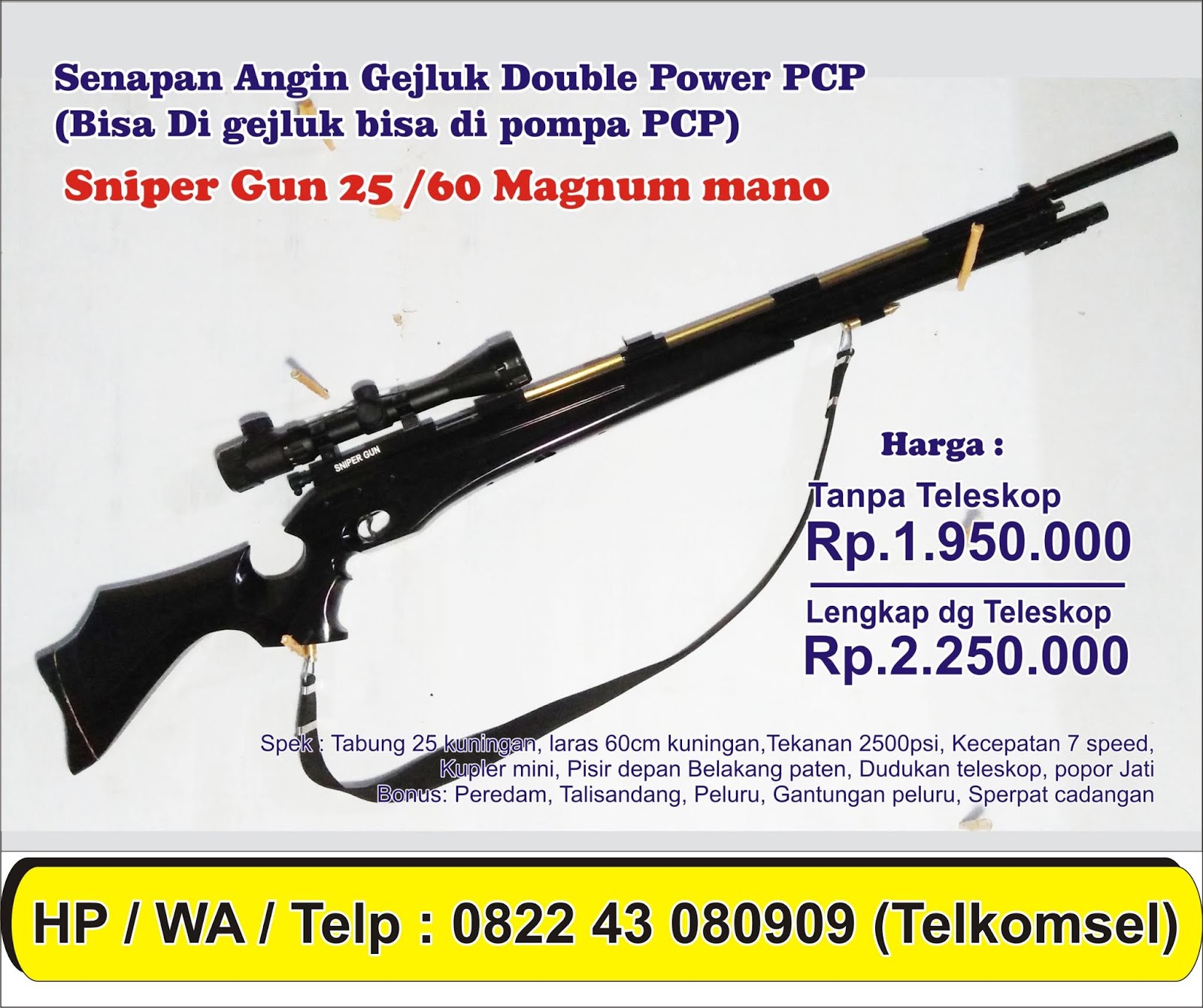 WA 0822 43 080909 Jual Senapan Angin Gejluk Double Power PCP Tebing ...