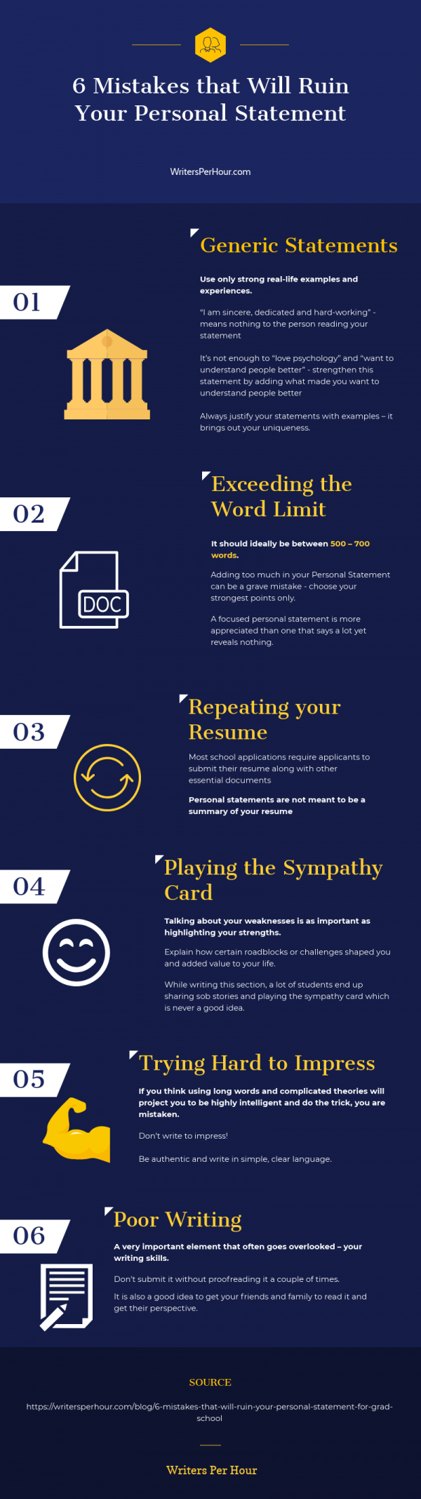 6 Mistakes That Will Ruin Your Personal Statement #infographic ...