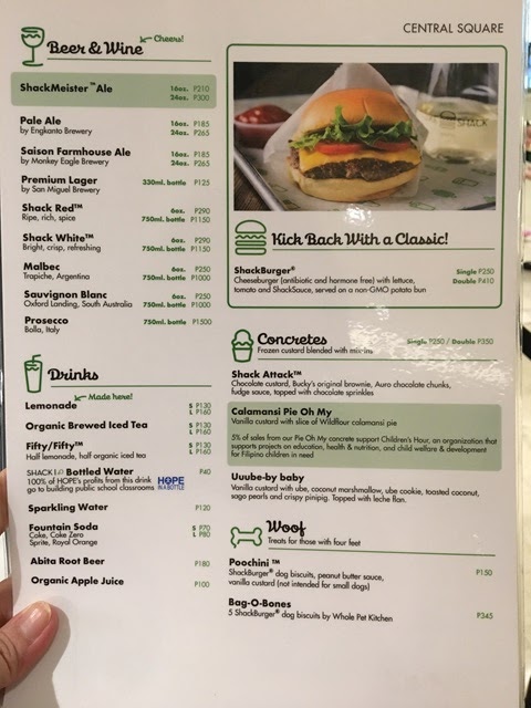 ERICJAZ FOODIES: SHAKE SHACK (PHILIPPINES)