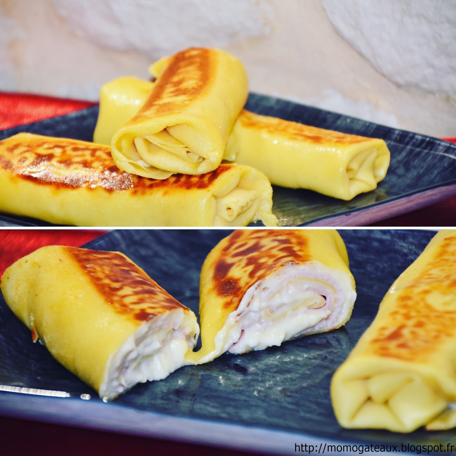 Crêpes fourrées béchamel jambon et gruyère