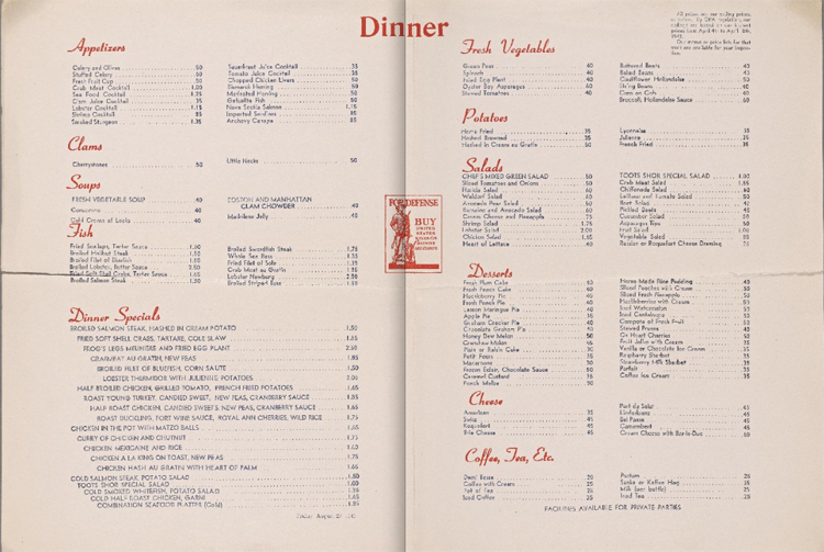 lostpastremembered: Toots Shor, Chicken Hash with Hearts of Palm and a ...