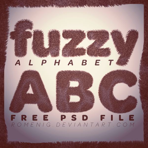 Efeito Photoshop: Free Fuzzy Alphabet PSD