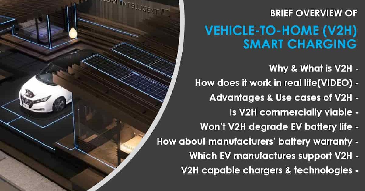 SMART CHARGING 104: Electric car can power your house via Vehicle-to-Home (V2H) smart charging ...