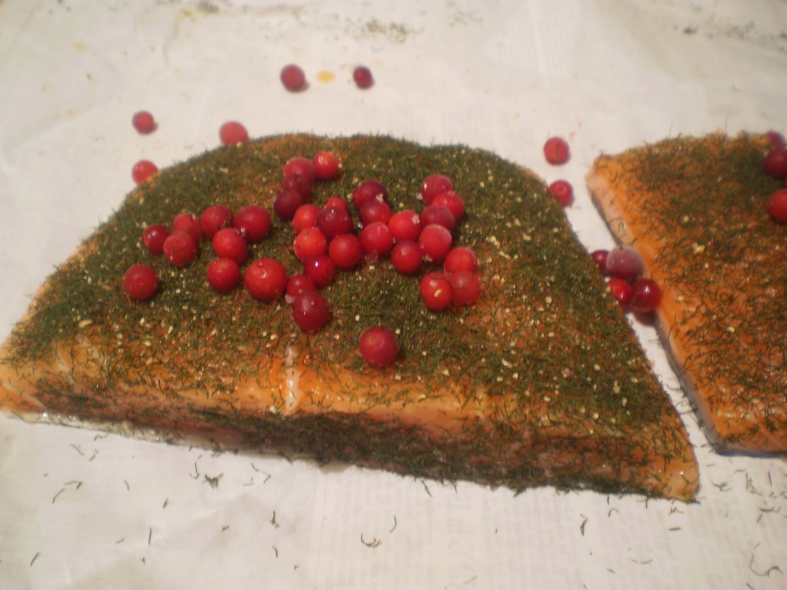 New Latvian Kitchen: SALT CURED SALMON WITH LINGONBERRIES, DILL AND ...