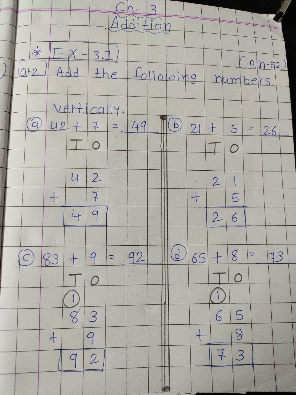Math:Ch-3 Addition(notebook work)