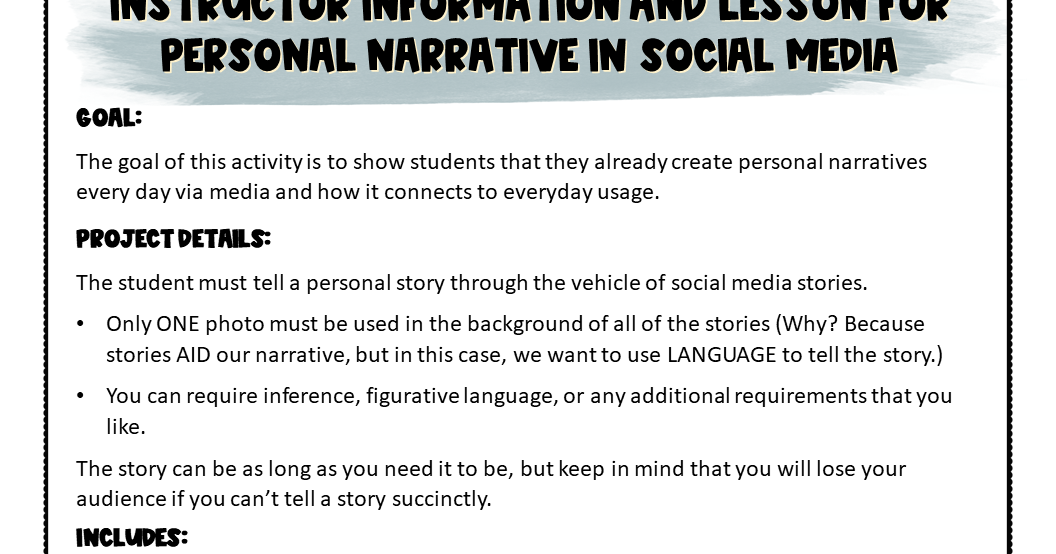 Teaching Personal Narrative through Distance Learning | So to Speak ...