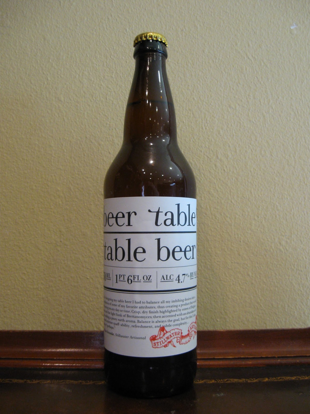 Doing Beer Justice: Stillwater Beer Table Table Beer