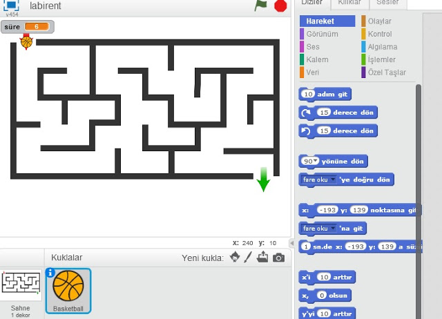 Labirent Oyun Yapımı - Scratch Örnekleri
