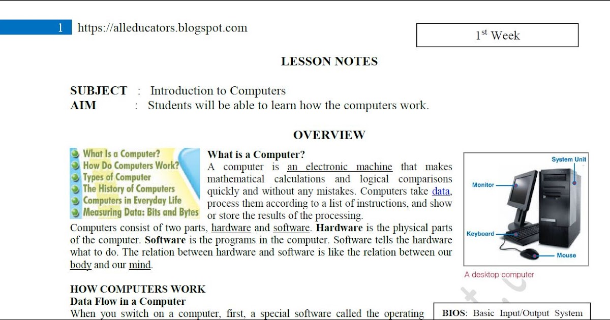 All Educators : ICT - STUDY NOTES 1