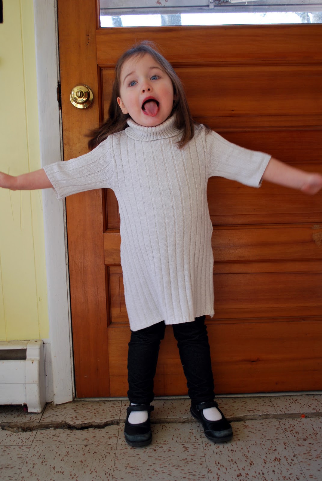 Thinking Outside the Mac & Cheese Box: Little Girl's Sweater Dress Tutorial