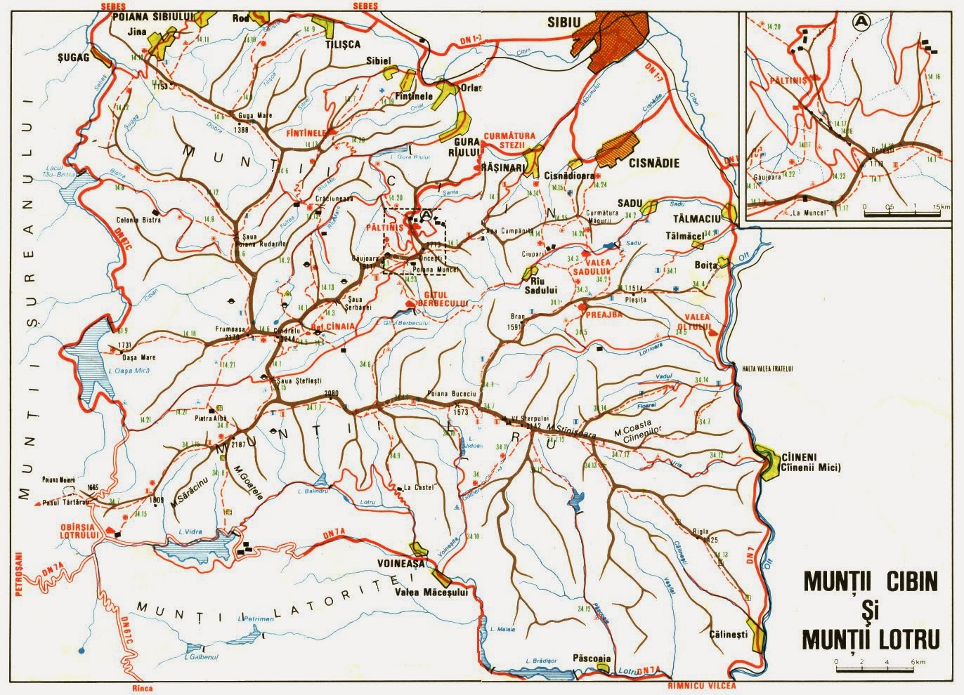 Romania Live: Muntii Bucegi Fagaras Parang Harta turistica Carpatii ...