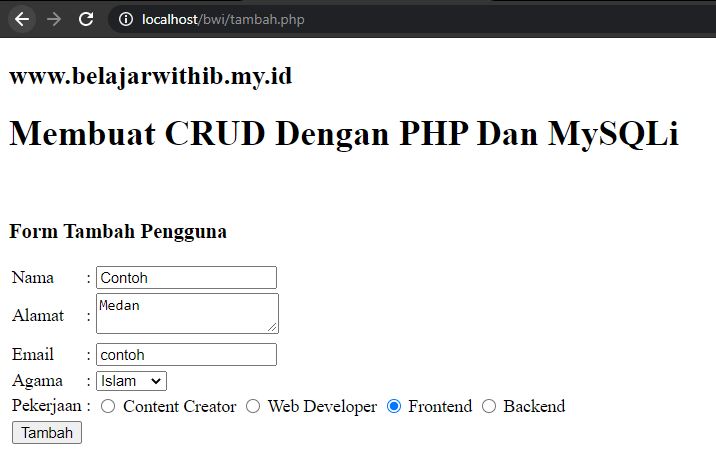 Tutorial PHP Pemula Part 14 : Cara Membuat CRUD Dengan PHP Dan MYSQLi ...