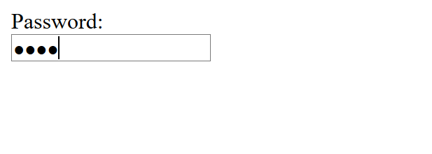 Create a password field in HTML form