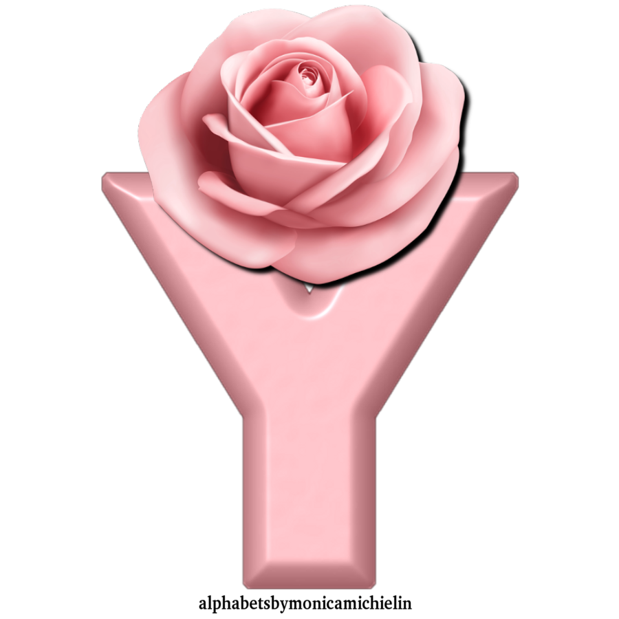 M. Michielin Alphabets: SOFT PINK ROSE ALPHABET PNG