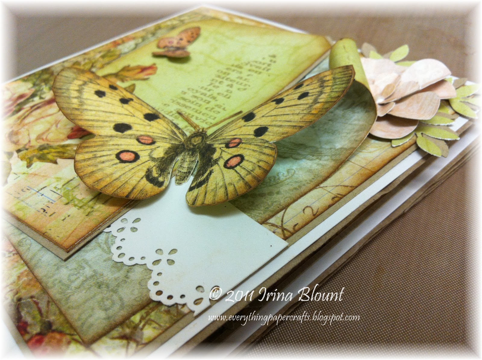 Everything Paper Crafts: Brown Paper Bag Card - Pink Paisley