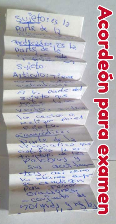 Acordeones y trampas para examen: ventajas y desventajas