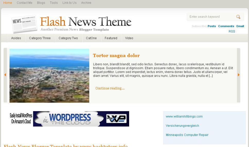 Flash News Blogger Template | Free Template Blogger