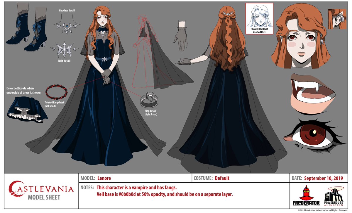 Castlevania season 4 high resolution character design sheets.