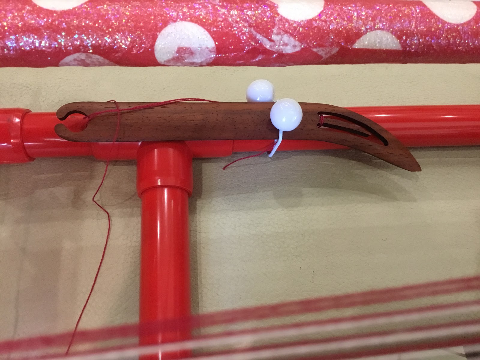 Weaving Down the Road: More Details on the Red PVC Loom