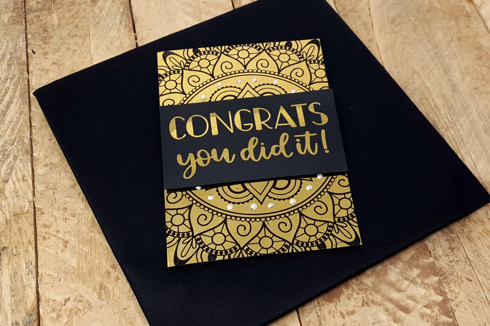 Reverse Foiled Mandala Graduation Card