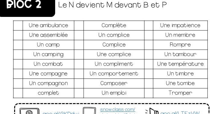 École et bricoles: Liste de vocabulaire pour 5e et 6e année