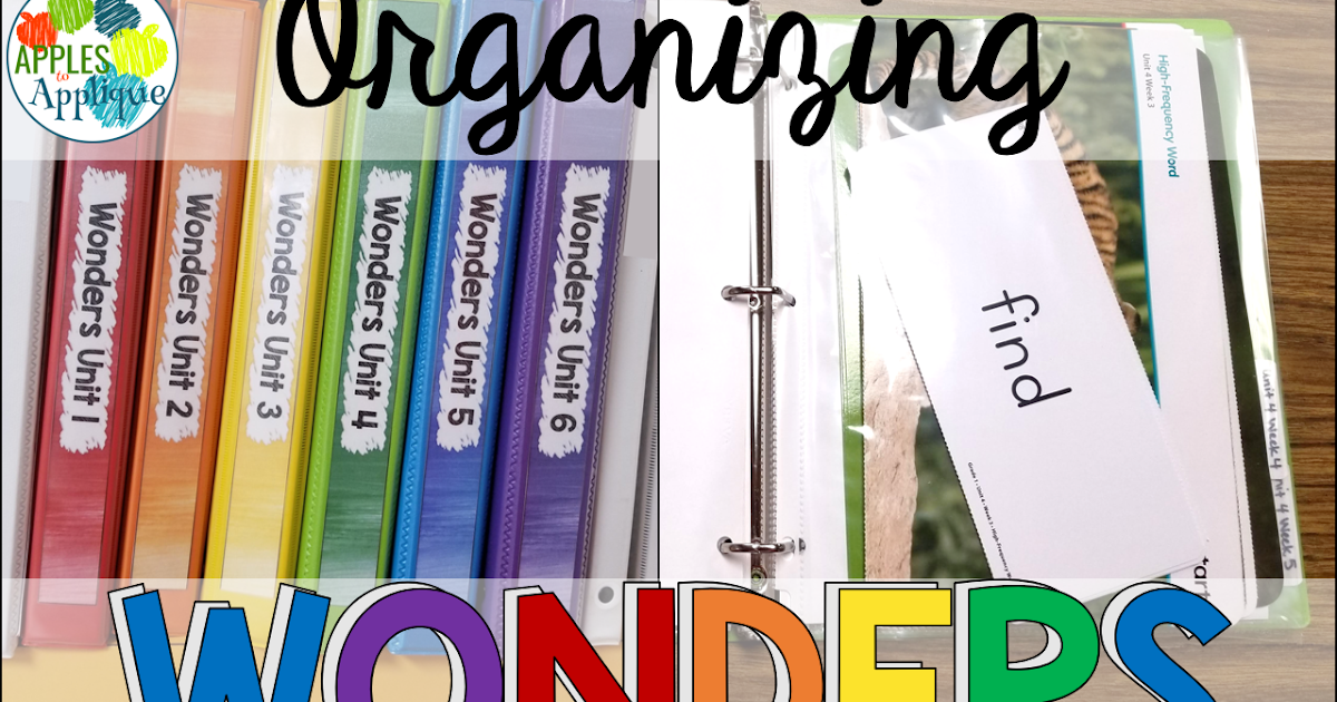 Apples to Applique: Organizing Wonders Reading Curriculum