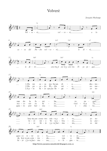 Volveré. Autor: Joaquín Madurga - Cancionero Católico y Recursos