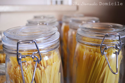 Pantry Reorganization: Pasta Jars and Labels |The Domestic Domicile