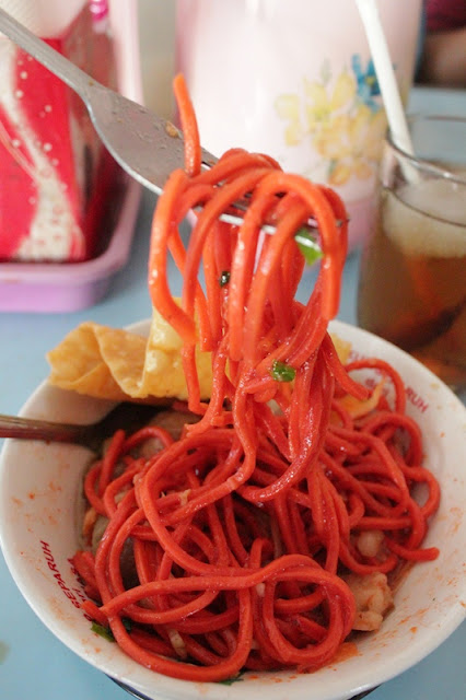 A Shocking Red Noodle in Martapura - Icha Khairisa