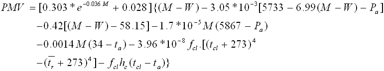 JERRY 技術分享區: ISO 7730 之 熱舒適度指標 PMV (Predicted Mean Vote) 計算公式