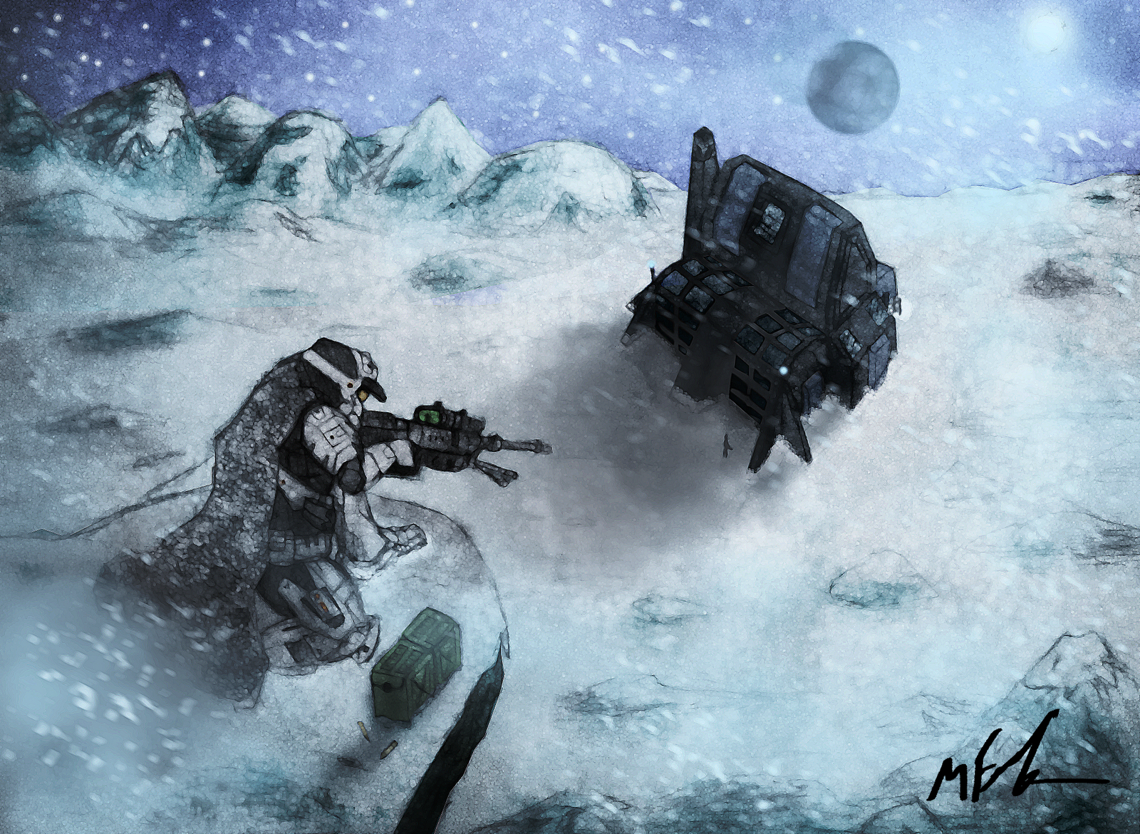 Matthew Eyres Blog: Fan Art-Shrouded=Sniper in the Snow