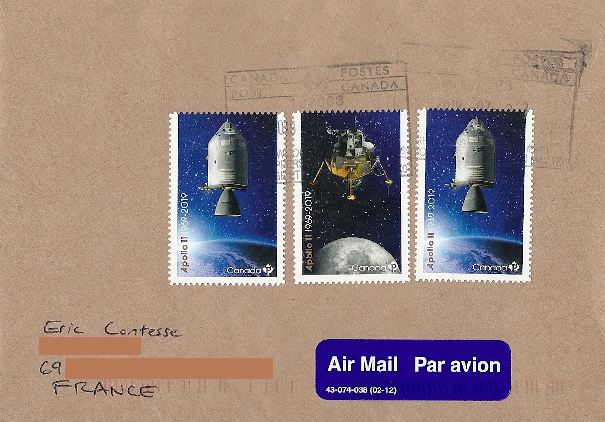 Mon Blog Timbré: "Apollo 11 Mission, 1969-2019" stamp set on cover from ...