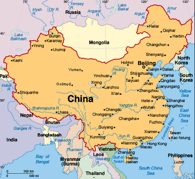 Political Map of China Area | China Map Cities, Tourist