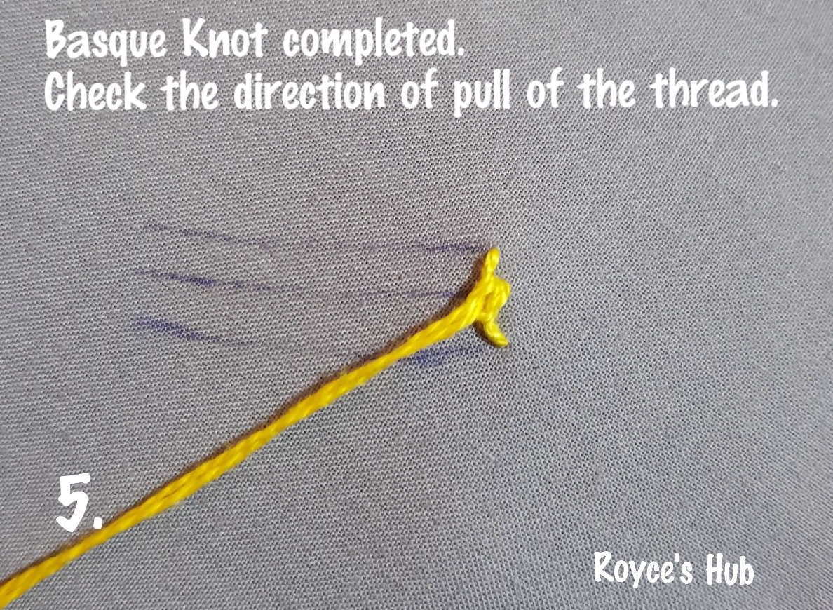 Royce's Hub: Decorative Embroidery Stitches: Basque Knot Stitch