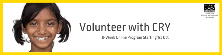 CRY Short Term Volunteer Programme [Work from Home]: Apply by September 30