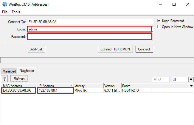 ---Akses Mikrotik via Winbox---